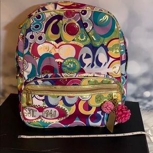 Coach | Bags | Coach Poppy Backpack Bag Poppy Gold Pink | Poshmark
